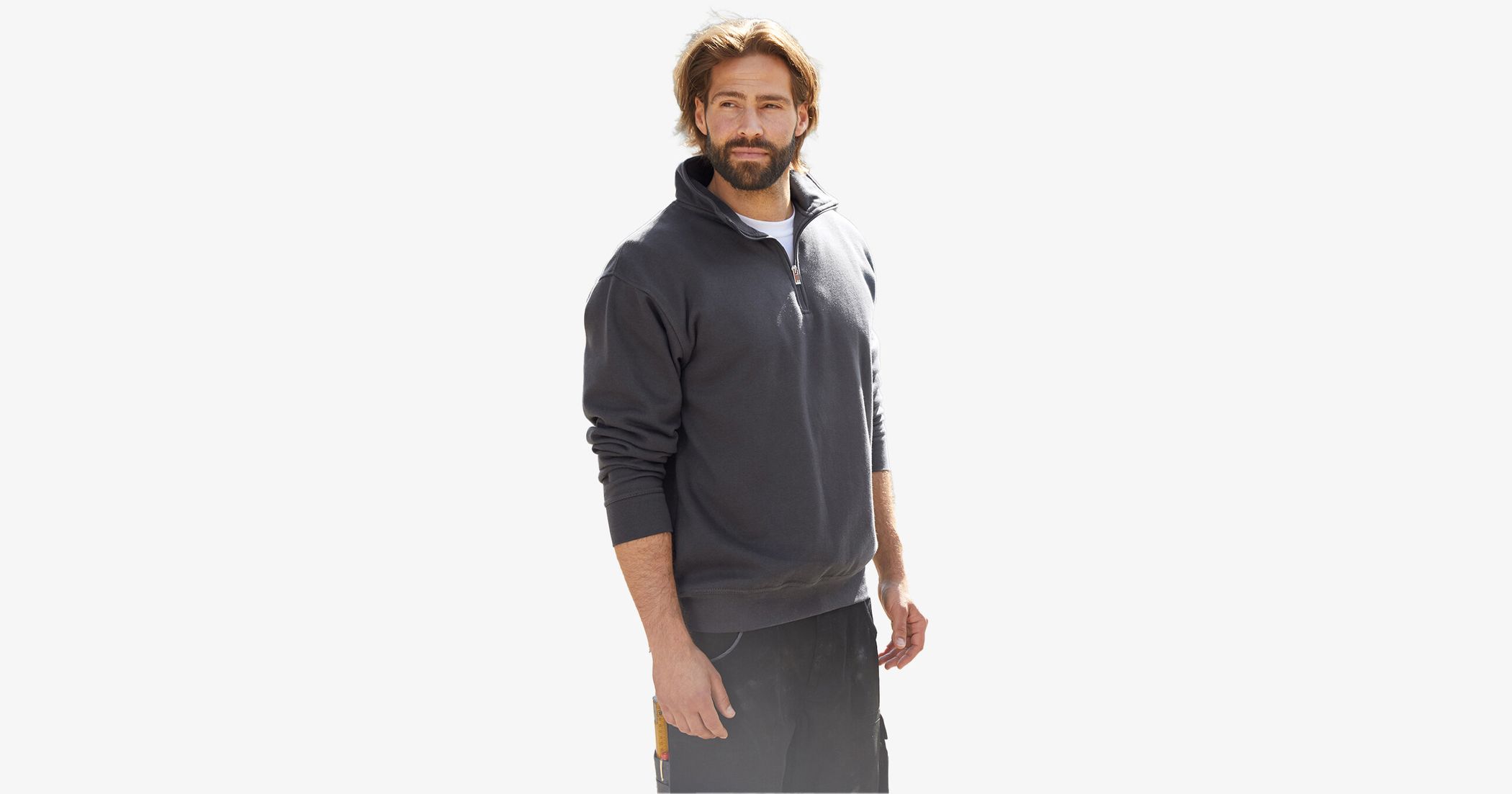 Sweat James&Nicholson - JN831 - Workwear Half Zip Sweat