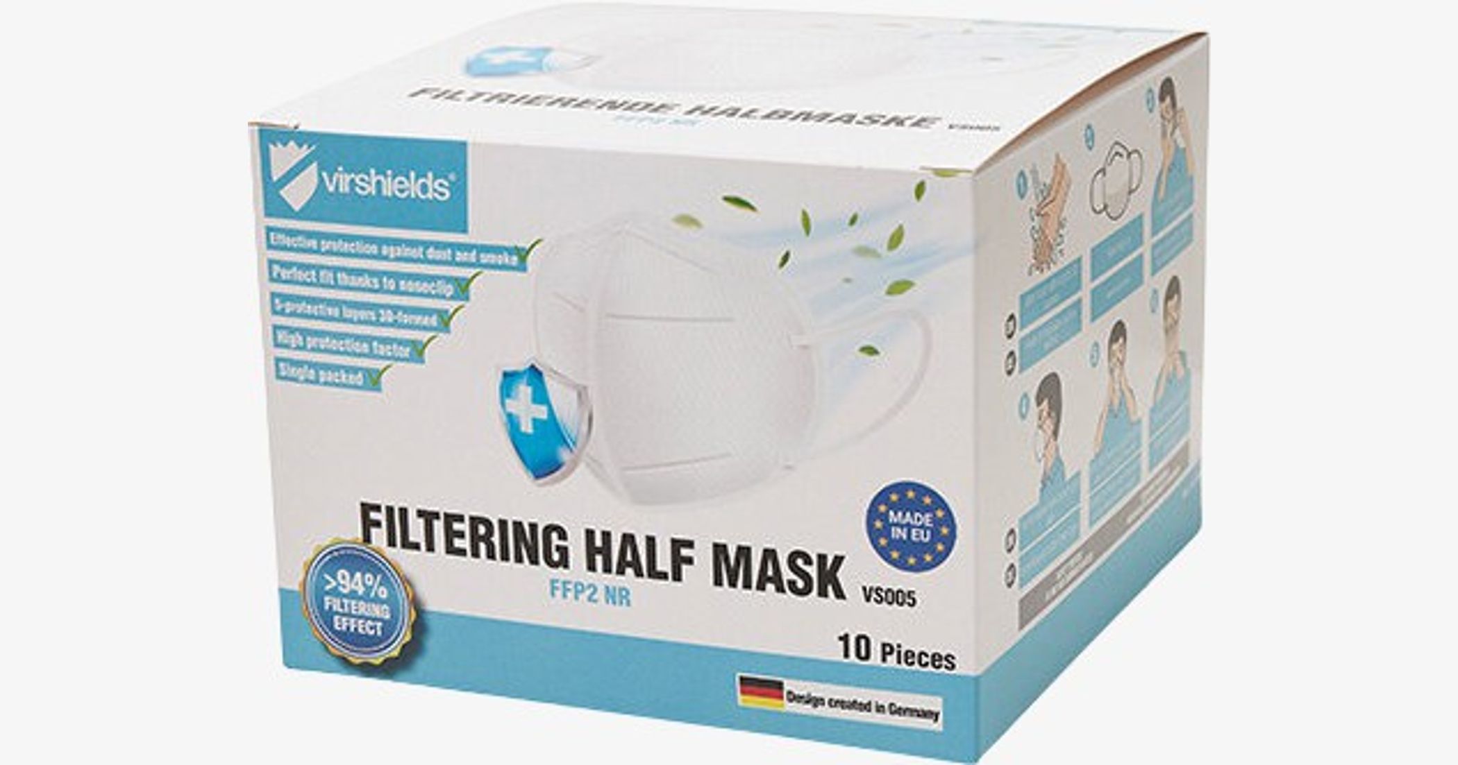 Masque Virshields - VS005 - Filtering Half Mask FFP2 NR (x10)