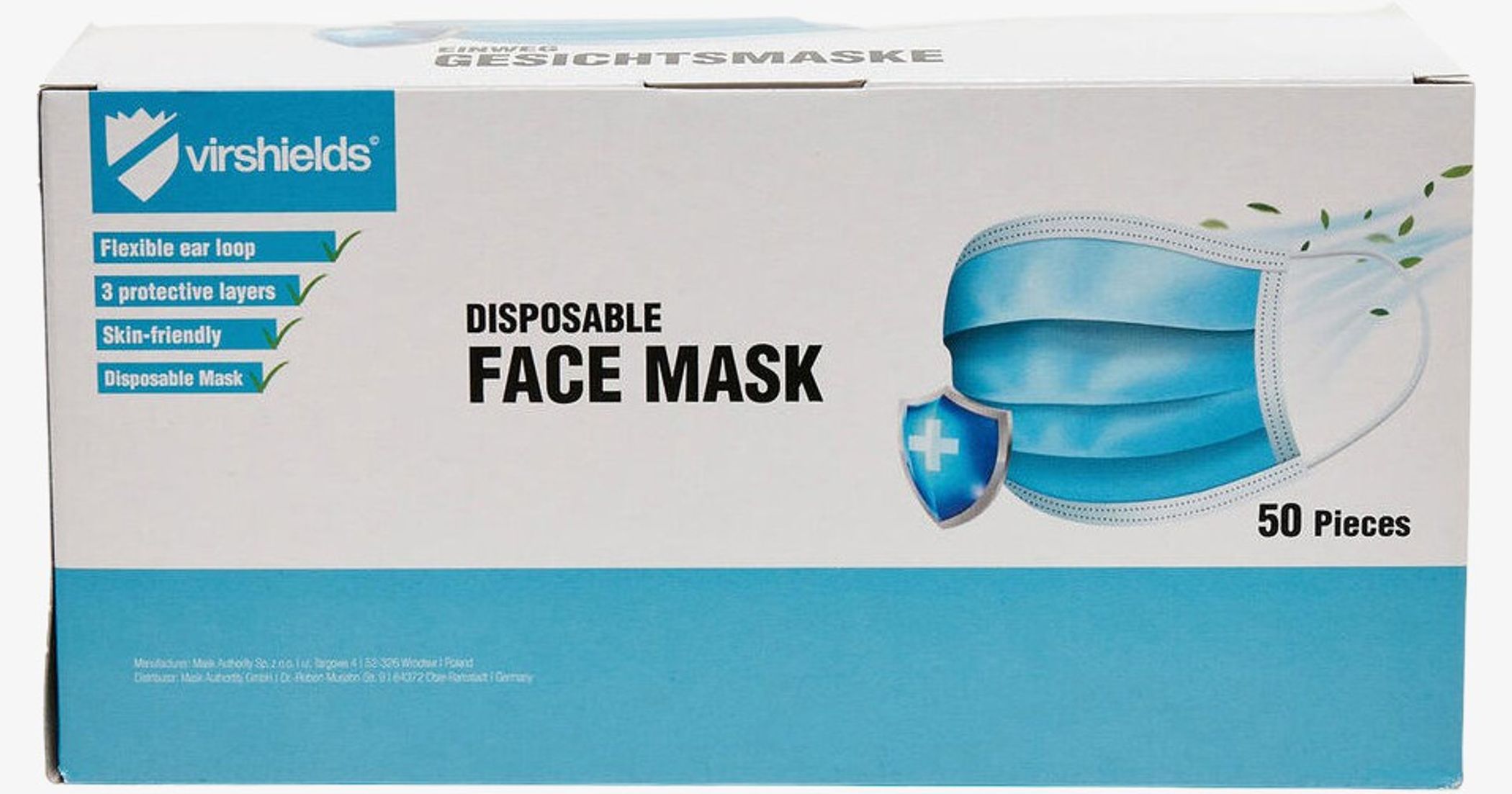 Masque Virshields - VS003 - Disposable Face Mask (x50)
