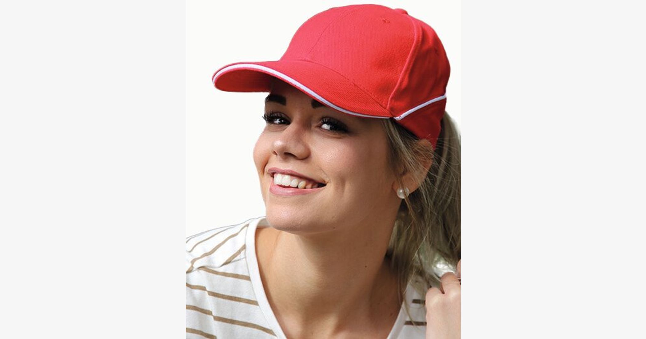 L-merch Cap White-Stripe